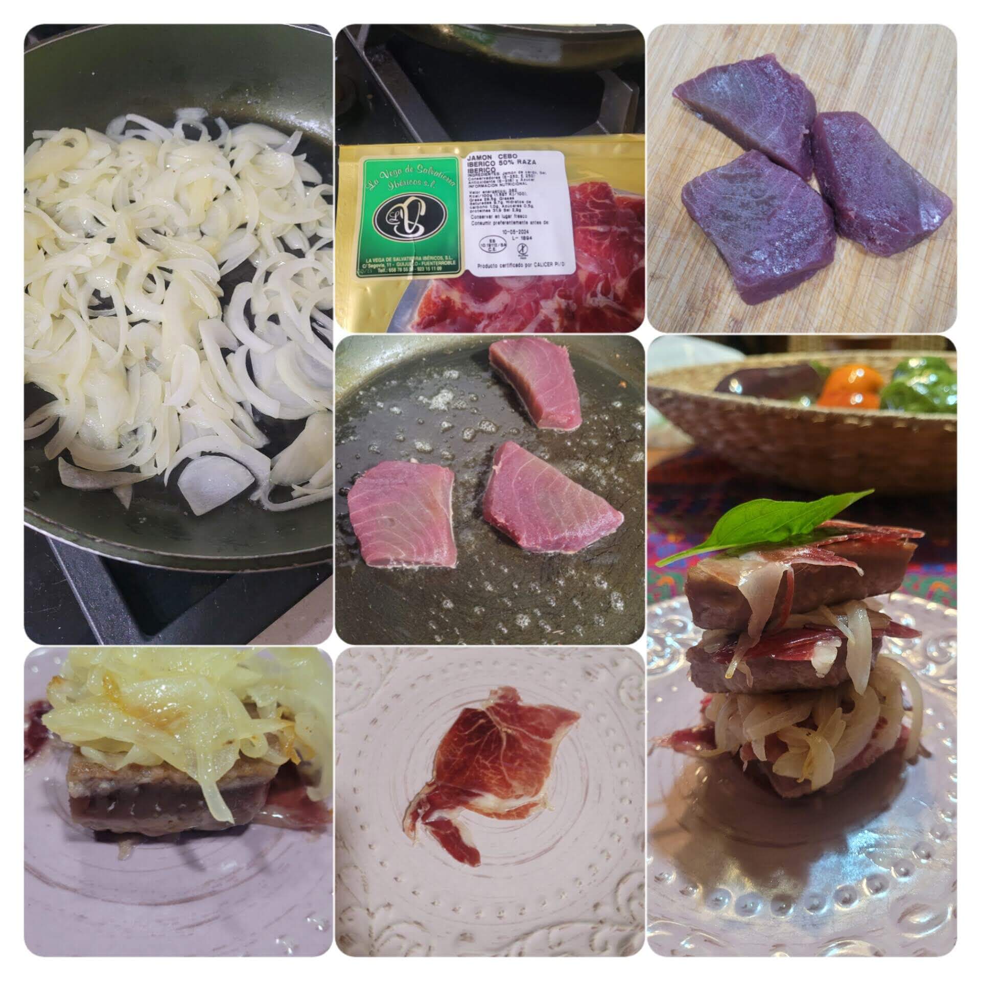 Lomo de atún con cebolla caramelizada y jamón curado del bueno - Las ...